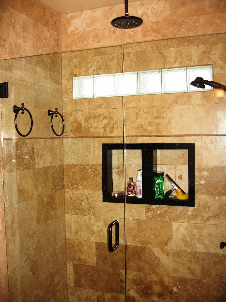 Custom Travertine Master bathroom - Traditional - Bathroom - Miami - by ...