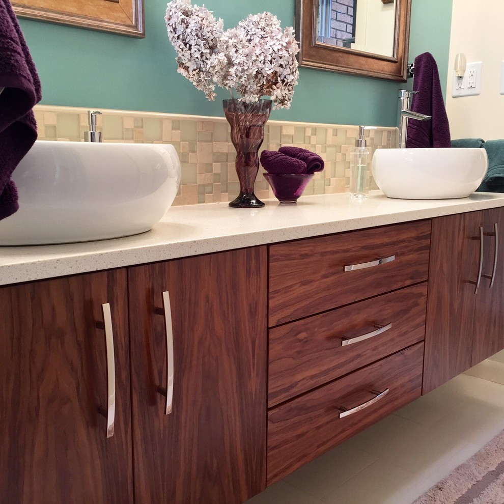 Custom Walnut Floating Vanity - Modern - Bathroom - Indianapolis - by ...