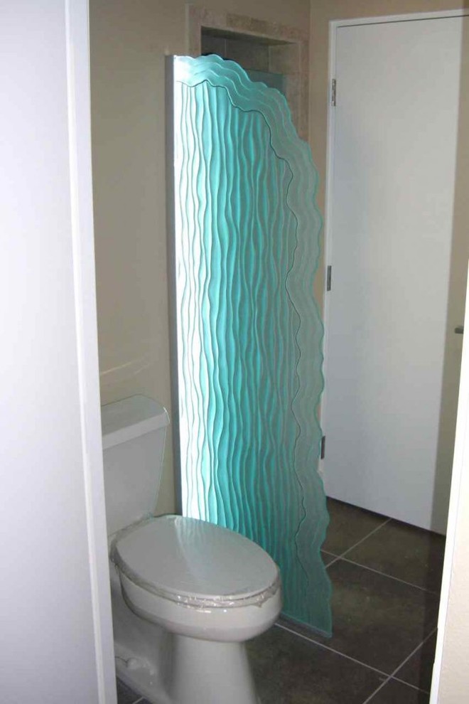 Deep Waves Glass Shower Partition - Eclectic - Bathroom - Other - by ...
