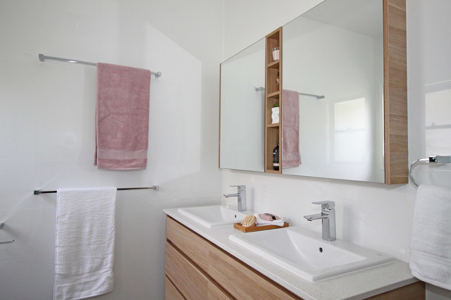 Dual Basins, Tap-ware and Shaving Cabinets - Modern - Bathroom ...