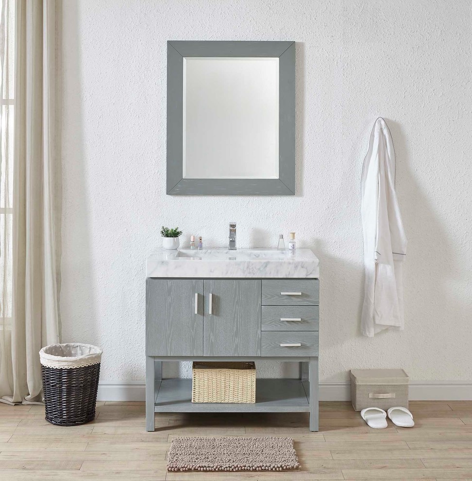 Ellana 36″ Single Vanity with Ramp Style Sink GK36S-113E - Transitional ...