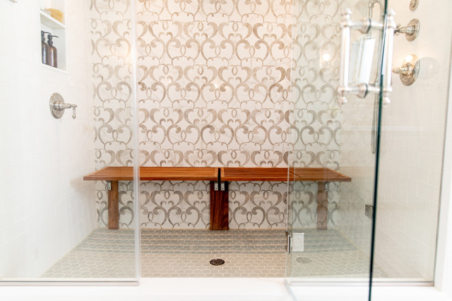 Eton Master Bath Remodel with Built-In Washer Dryer Custom Cabinet in Towson - Fusion - Bathroom ...