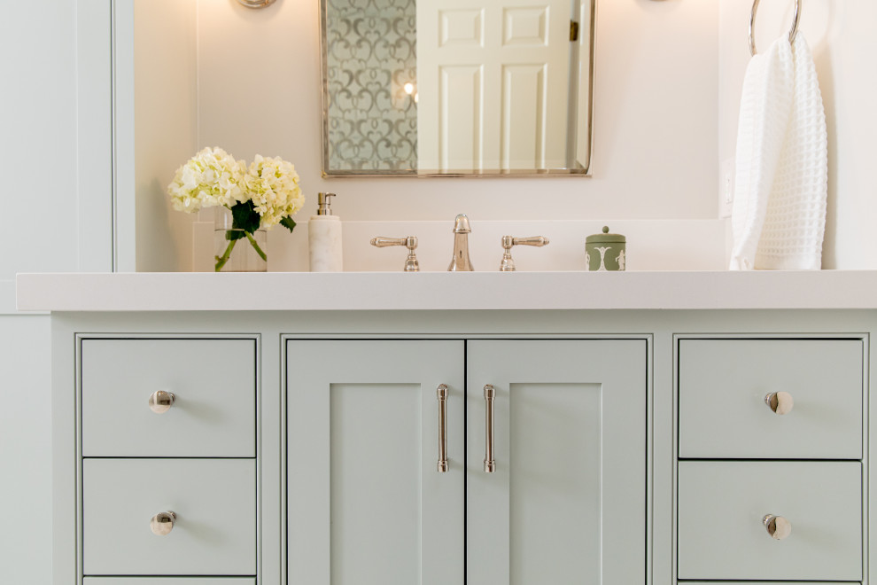 Eton Master Bath Remodel with Built-In Washer Dryer Custom Cabinet in Towson - Classique Chic ...