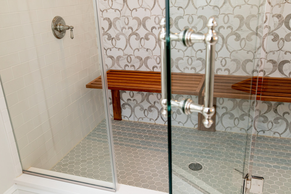 Eton Master Bath Remodel with Built-In Washer Dryer Custom Cabinet in Towson - Transitional ...