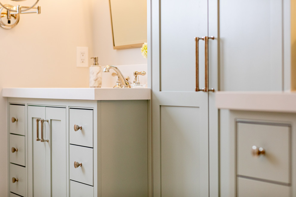 Eton Master Bath Remodel with Built-In Washer Dryer Custom Cabinet in Towson - Classique Chic ...