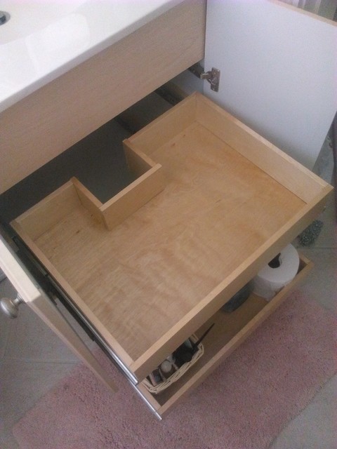 Existing cabinet and vanity pull out shelving - Contemporary - Bathroom ...