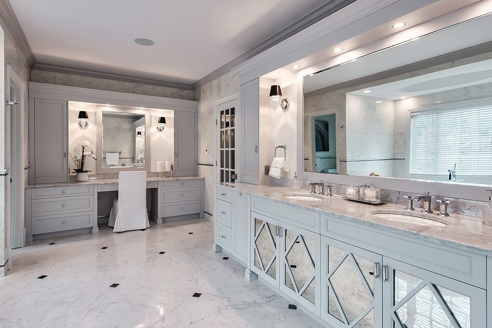 Expansive Elegant Transitional Kitchen (Roslyn, NY) - Transitional ...