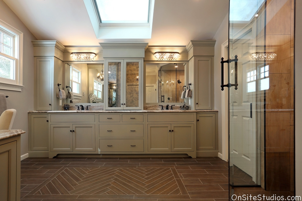 Fantasy Brown Quartzite Master Bathroom - Transitional - Bathroom ...