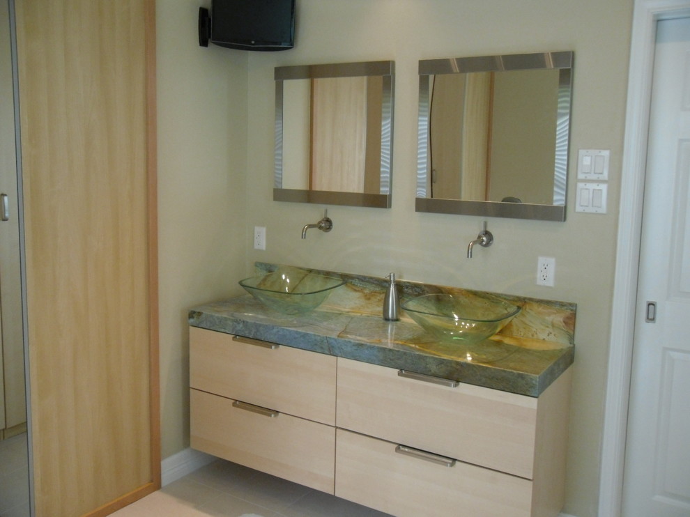 Floating vanity and Granite countertop - Contemporary - Bathroom ...
