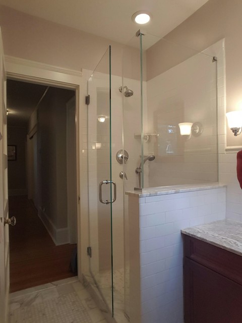 Frameless Glass Shower Door Bathroom Transitional Bathroom Newark