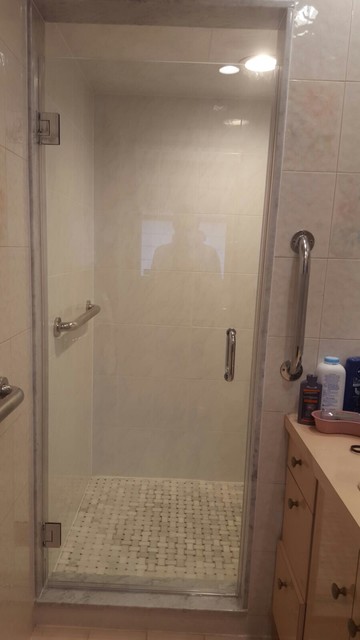 Frameless Glass Shower Door Bathroom Transitional Bathroom Newark