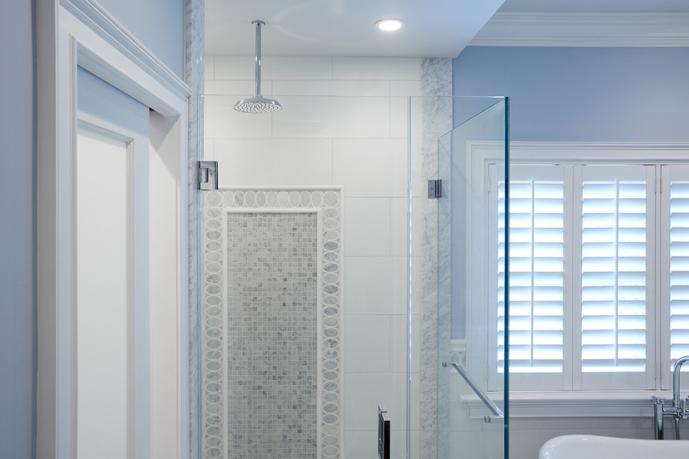 Frameless Glass Shower Enclosure - Transitional - Bathroom - New York ...