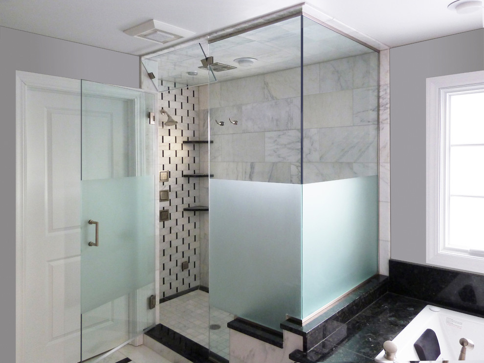 Frameless Shower Doors Transitional Bathroom Chicago By