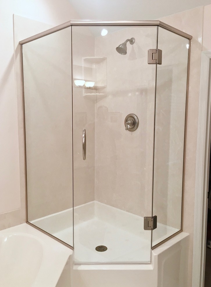 Frameless Shower Glass - Before and After - Transitional - Bathroom ...