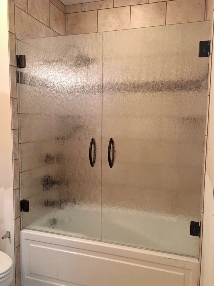 Frameless Shower Glass French Doors Traditional Bathroom Other