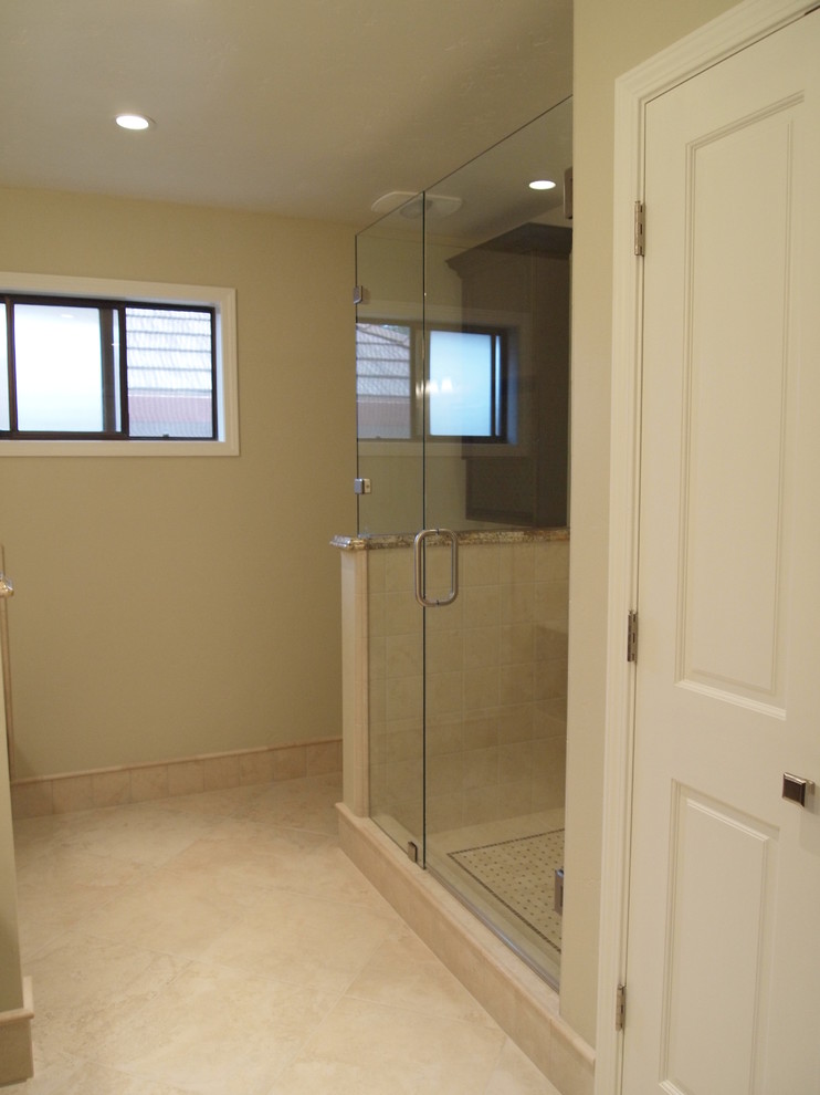 Frameless Shower with 1/2 wall - Traditional - Bathroom - Sacramento ...