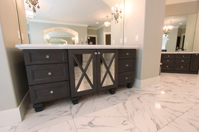 Free Standing Vanities Stained Gray with Ogee Countertops - Traditional ...