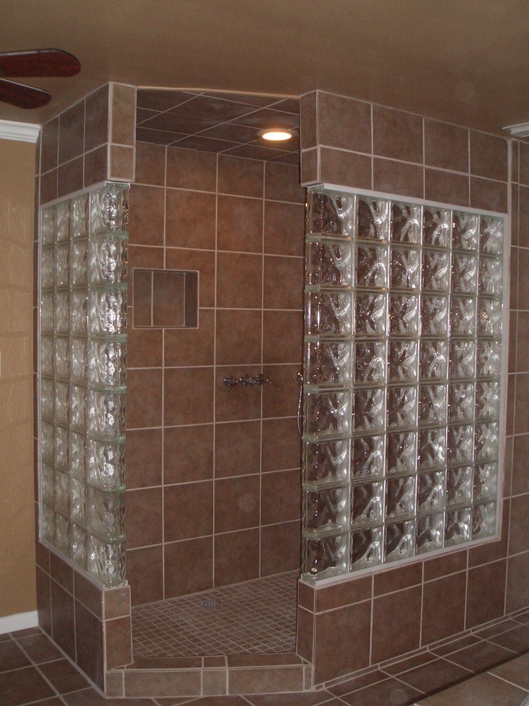 Glass Block Bathroom - Bathroom - Austin - by Lone Star Remodeling And ...
