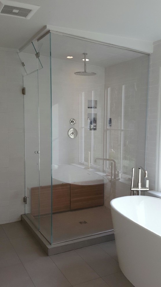 Glass Shower Enclosure with Transom - Bathroom - New York - by ...
