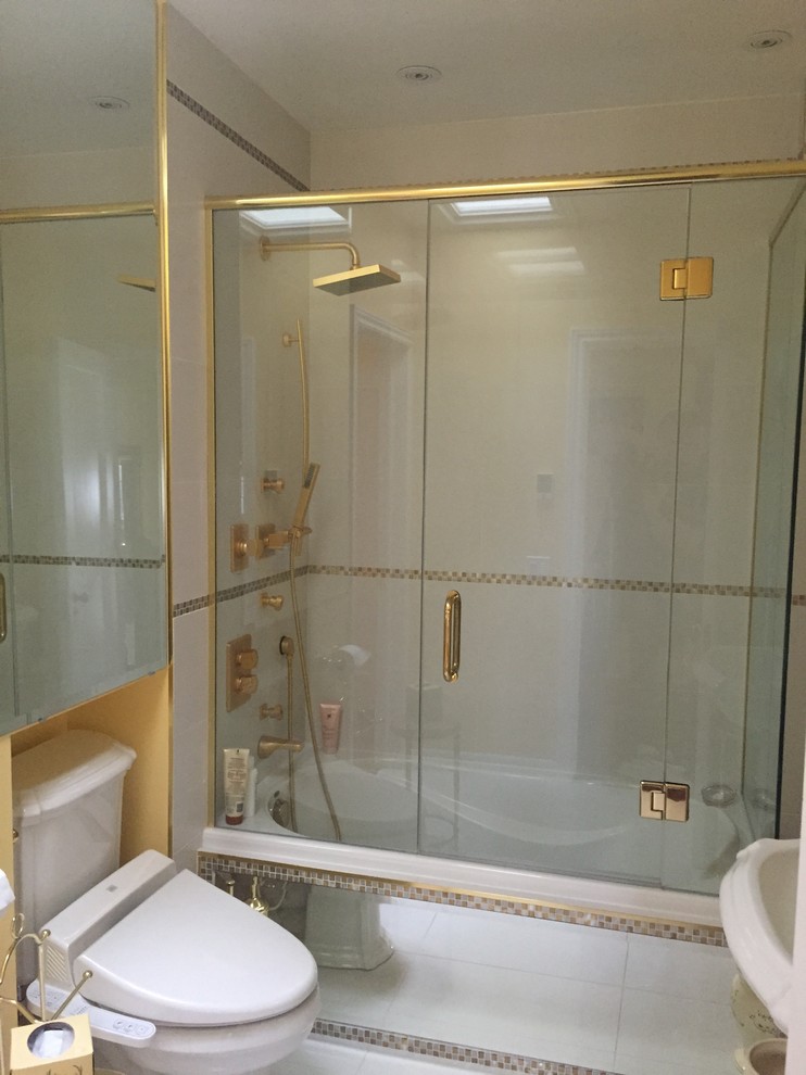 Gold Coloured Brass Shower Unit & Bathroom - Traditional - Bathroom ...
