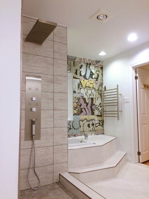 Graffiti Bathroom Design and Renovation - Vaudreuil, QC - Contemporary ...