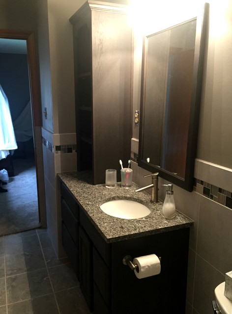 Gray Bathroom Make Over Transitional Bathroom Columbus By Cline