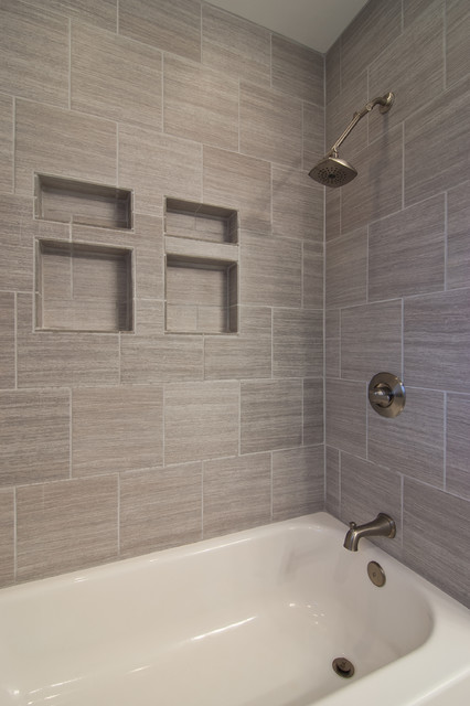 gray tile horizontal - Contemporary - Bathroom - Columbus - by Franks ...