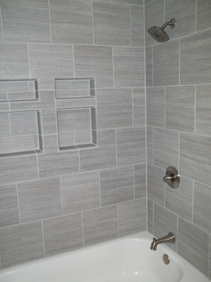 gray tile horizontal - Contemporary - Bathroom - Columbus - by Franks ...