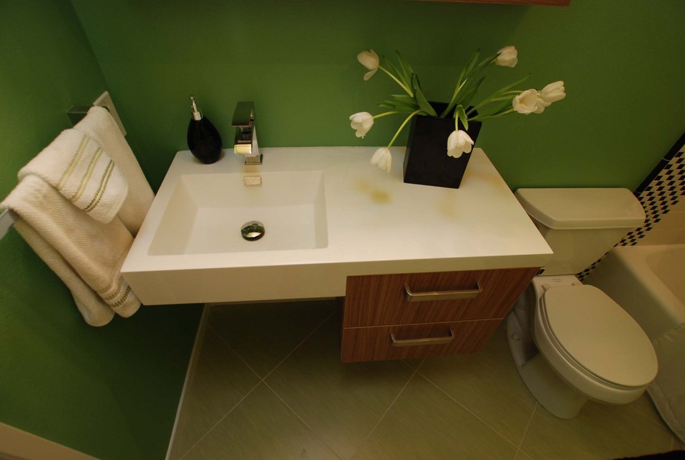 Green Guest Bath - Modern - Bathroom - Los Angeles - by Susan Deneau ...