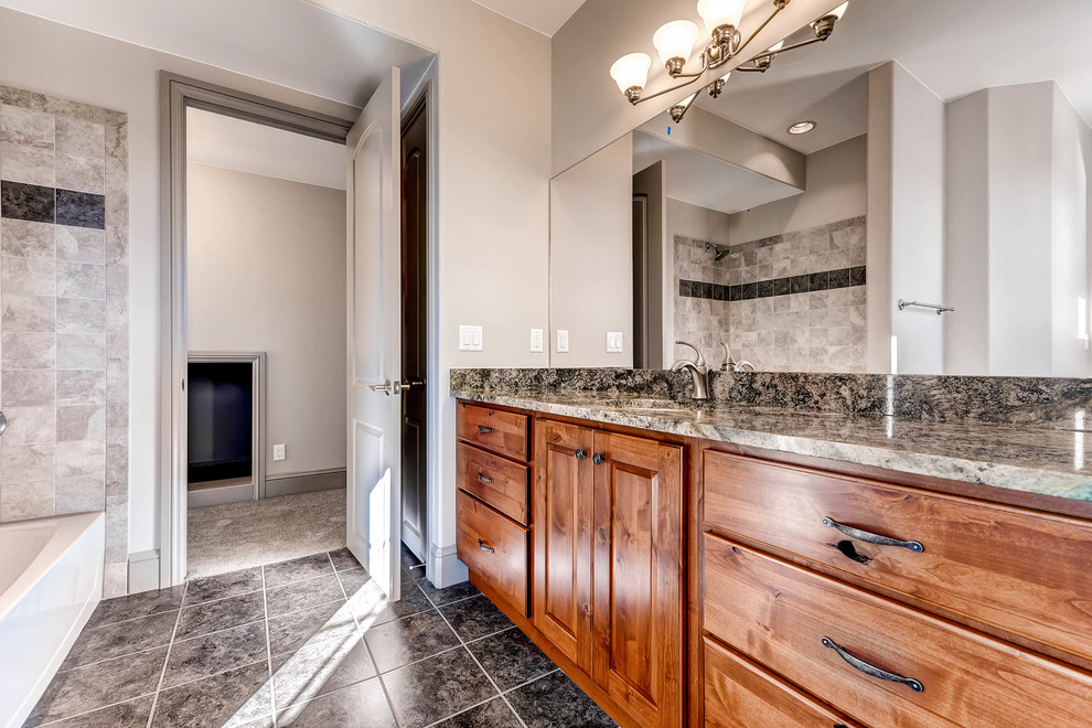 Guess bathroom with granite countertops - Contemporary - Bathroom ...