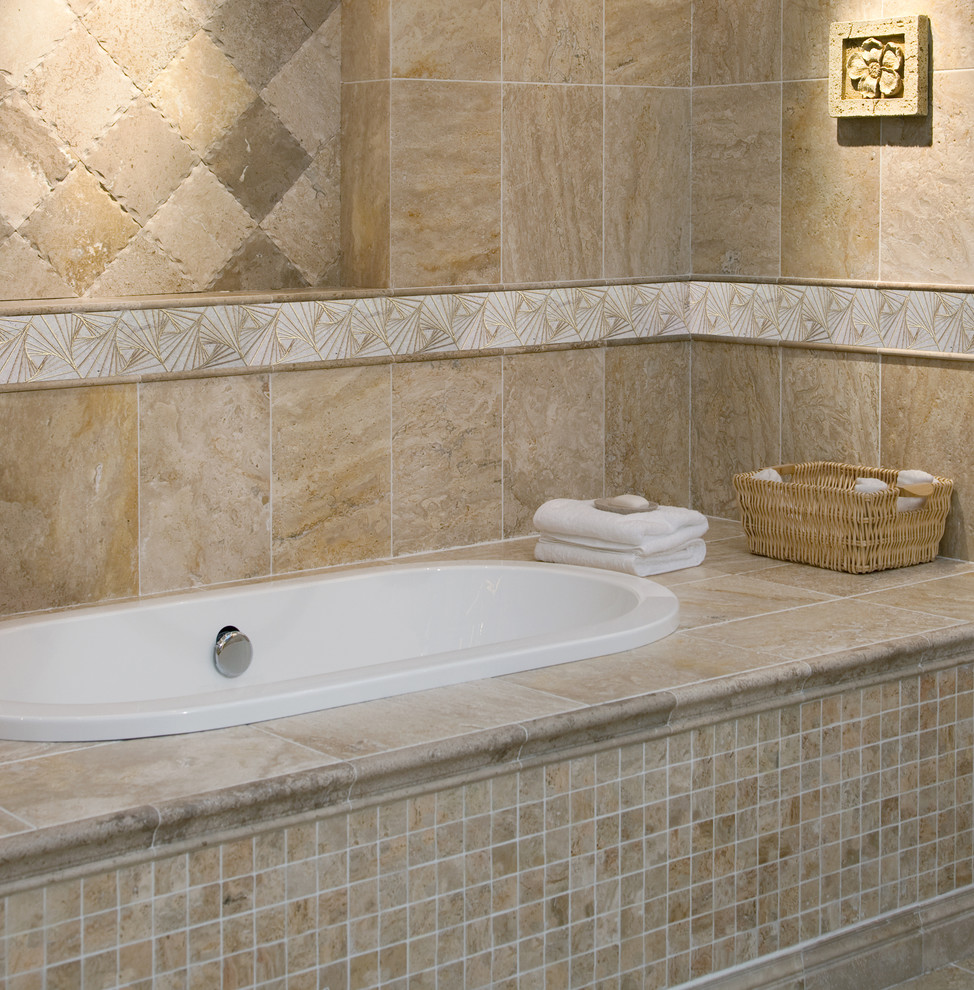 Hand-Carved Marble Border- Sea Shell - Bathroom - New York - by Elalux ...