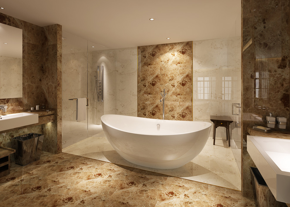 HelixBath's THOLOS Freestanding Bathtub w/ Overflow - Modern - Bathroom ...