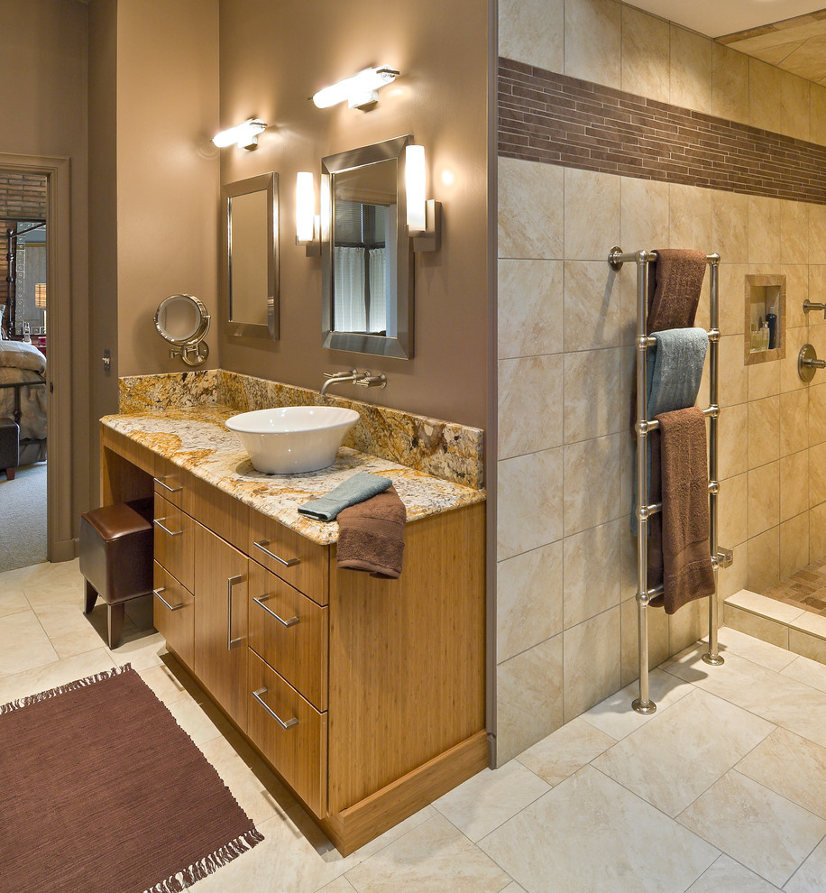 Her vanity, with shower to the right - Modern - Bathroom - Other - by ...