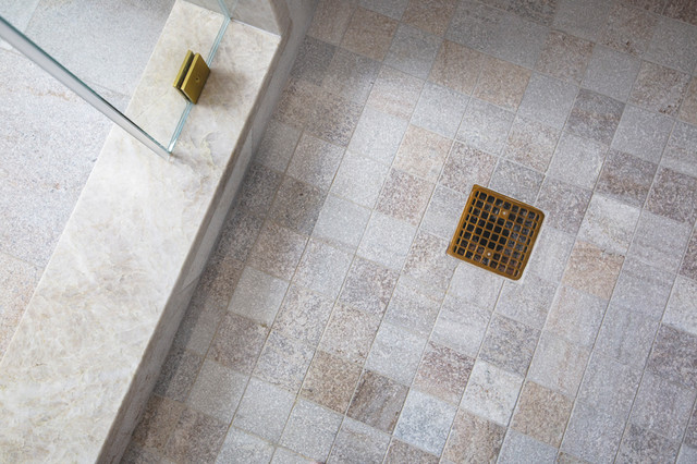 Hexagon Stone Beach Bathroom - Coastal - Bathroom - New York - by Nemo ...