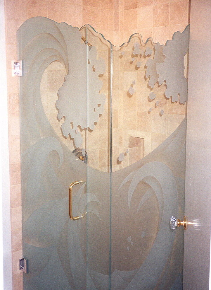 High Seas Frameless Glass Shower Enclosure - Tropical - Bathroom ...