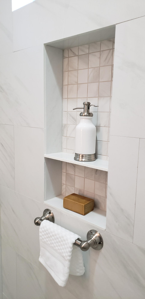 Tiled Shower Niche Addition - Contemporary - Bathroom - Dallas - by ...