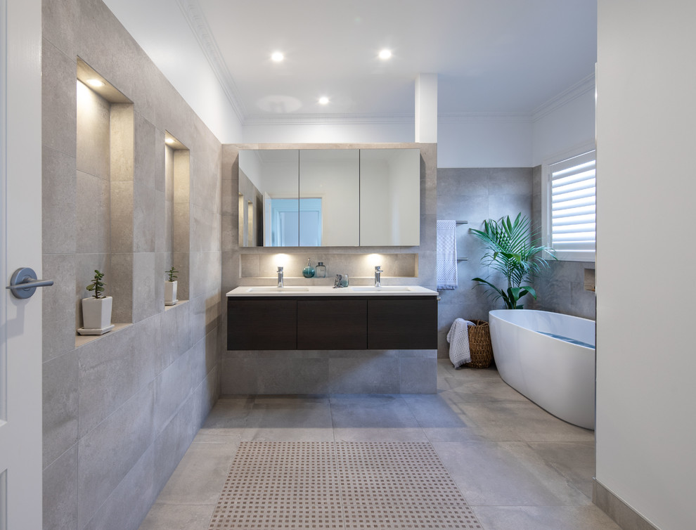Kew - Feature floor tiles - Contemporary - Bathroom - Melbourne - by Simply Bathroom Solutions ...