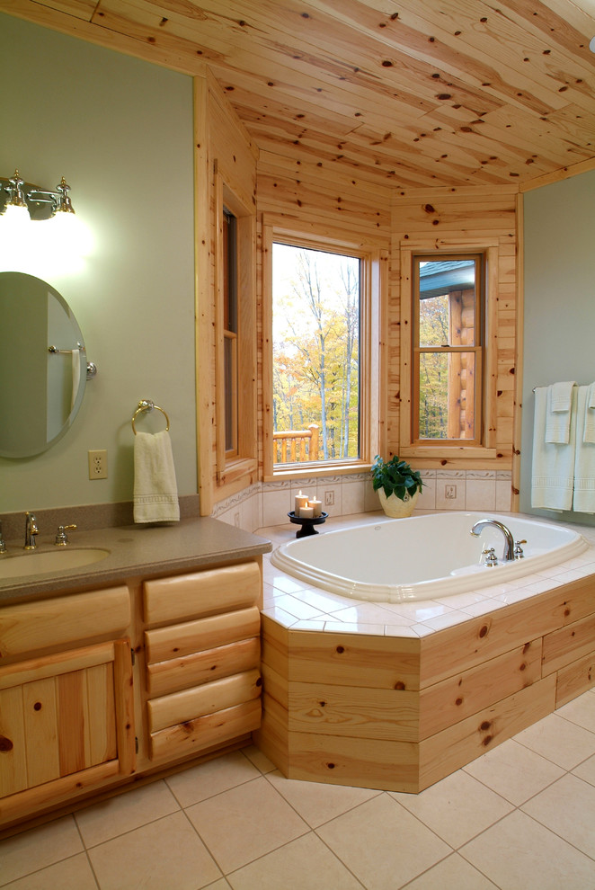 Knotty pine master bathroom - Rustic - Bathroom - Other - by Woodhaven ...