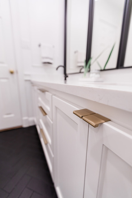 Lake Highlands Black and White Bath - Transitional - Bathroom - Dallas ...