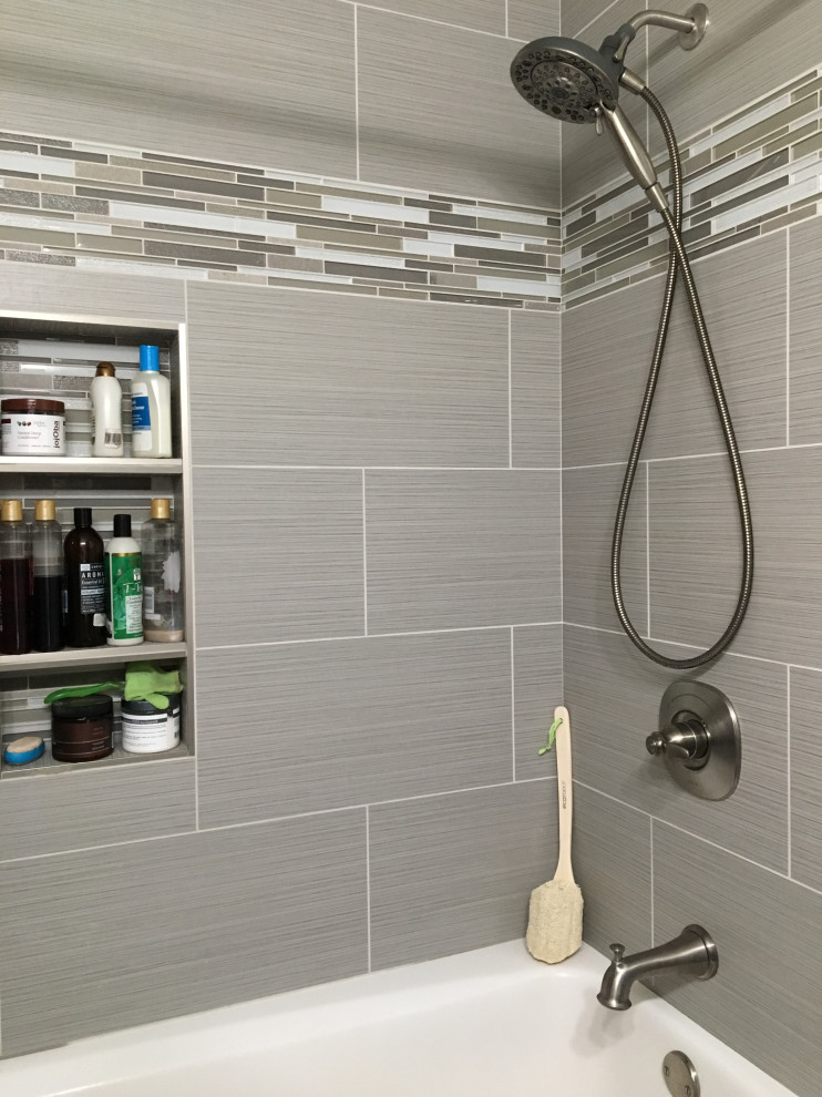 Large 12x24 Wall Tile in Monochromatic Colorway Update the Tub/Shower ...