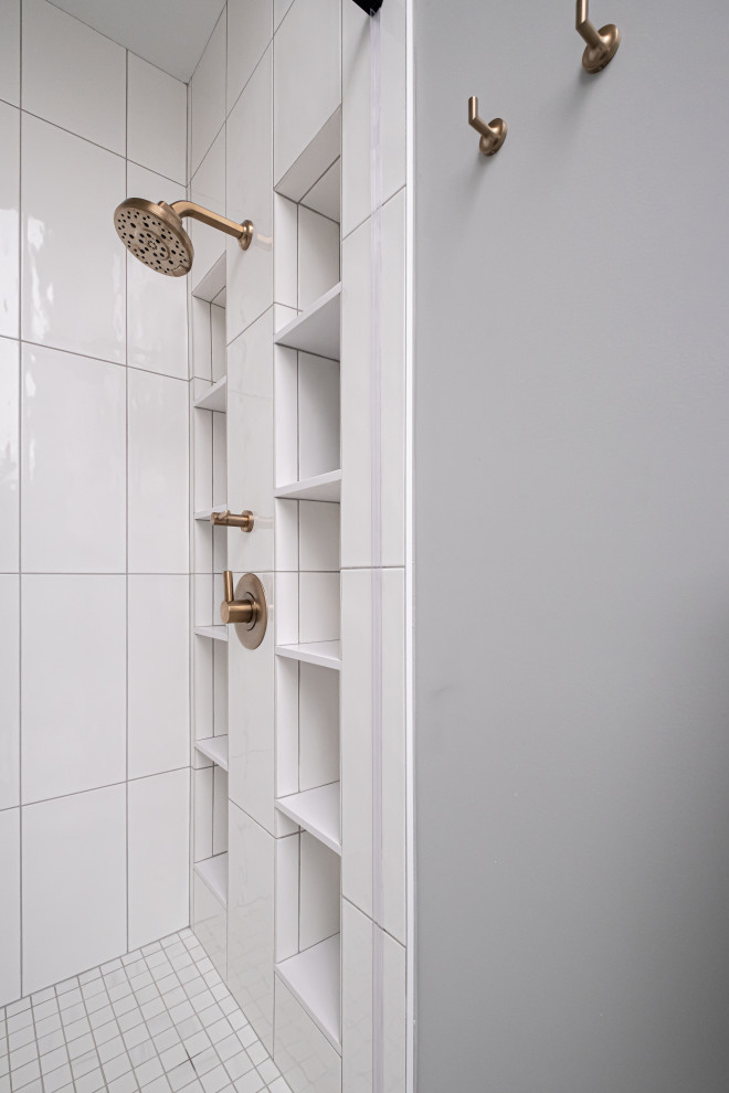 Large shower with Niche Shelves - Transitional - Bathroom - Newark - by ...