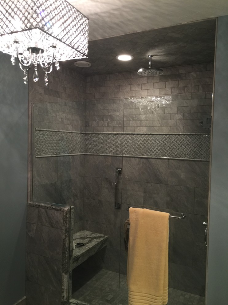 Large Walk in Shower with seat - Transitional - Bathroom - Boston - by ...