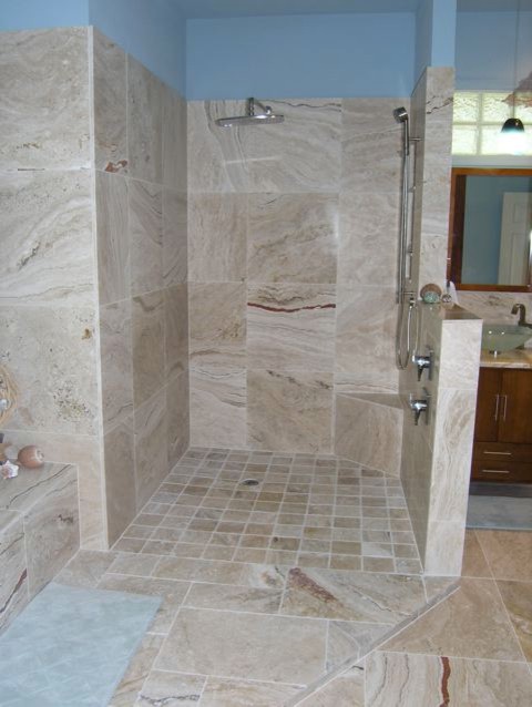 Leonardo Travertine Tiles - Beach Style - Bathroom - Tampa - by ...
