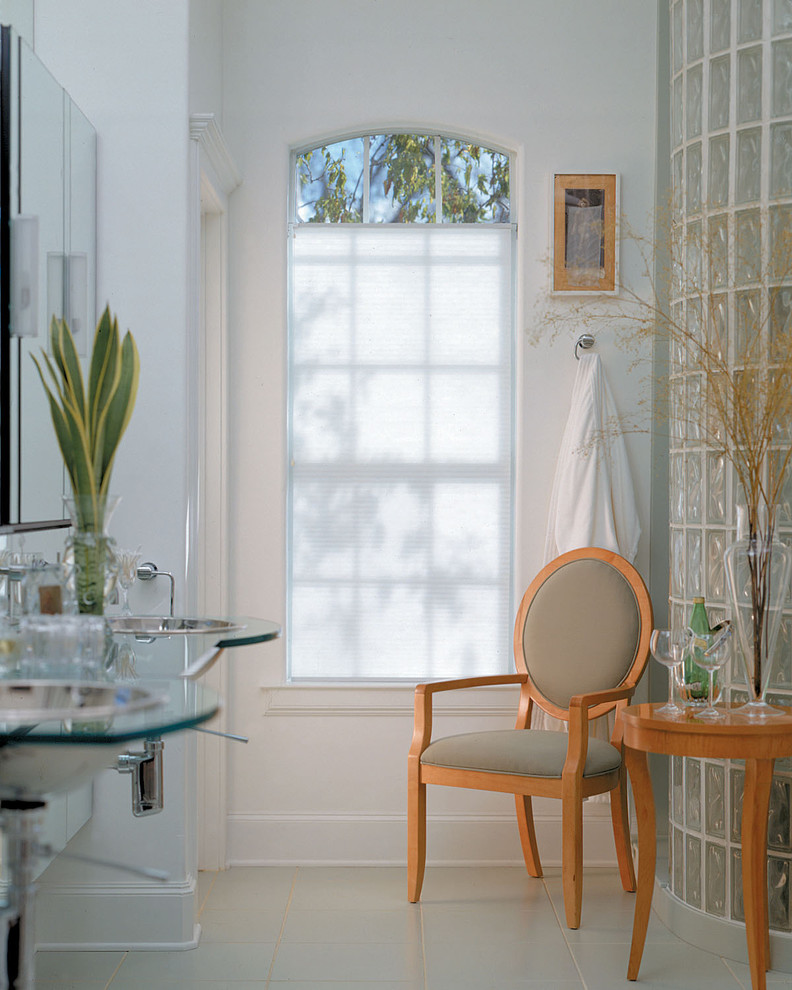 Light Filtering Symphony Shade provides light & privacy in a bathroom ...