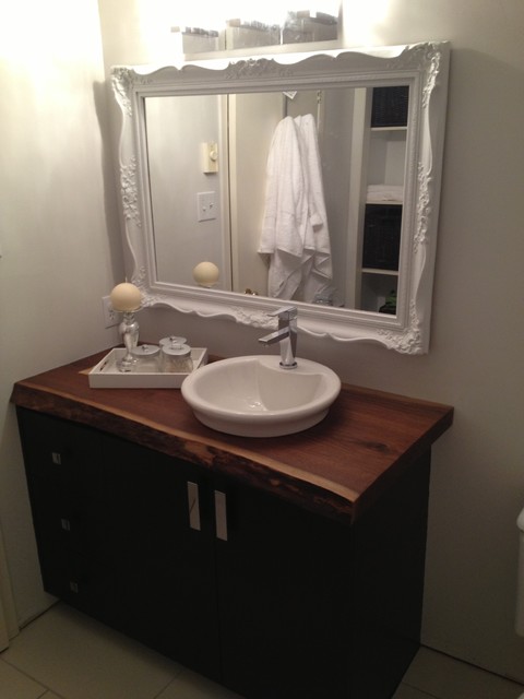 live edge bathroom countertop - Traditional - Bathroom - Montreal - by ...