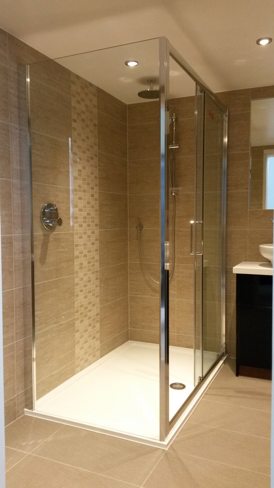 Low level shower enclosure with 2 way diverter thermostatic shower ...