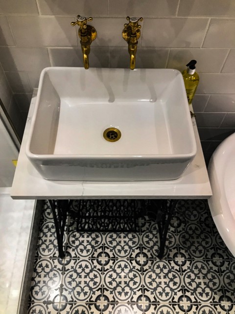 Lyon Grey Black Encaustic Cement Tile - Bathroom - London - by Terrazzo ...