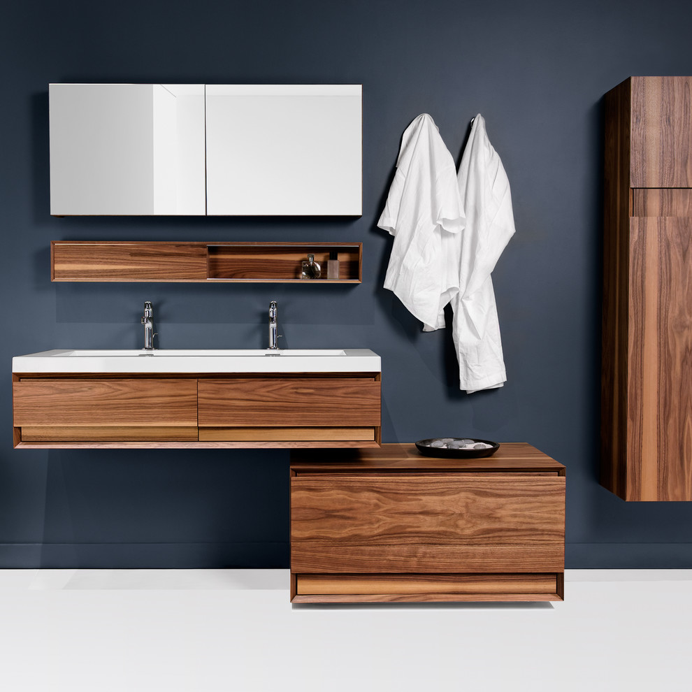 M Collection - Walnut Natural Finish - Modern - Bathroom - Montreal ...