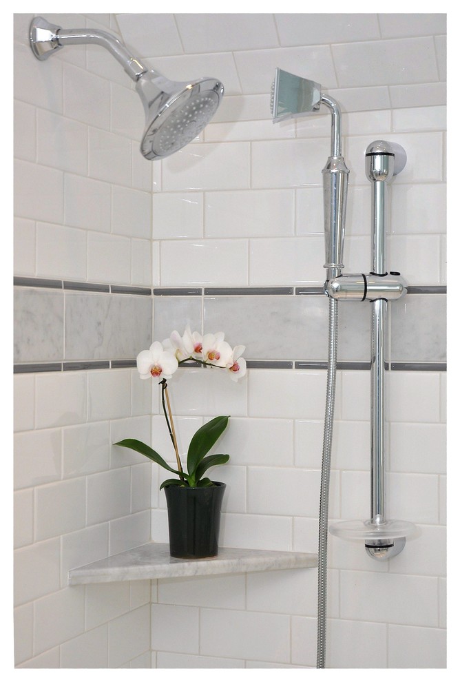Marble accents and shelf in shower - Traditional - Bathroom - Seattle ...