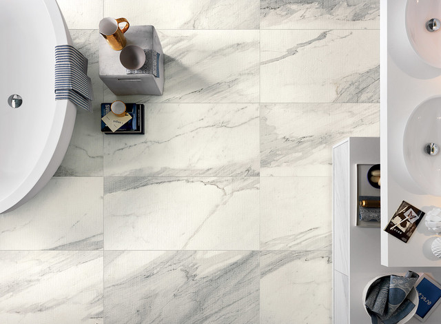 Marble Look Porcelain Tiles - Bathroom - Los Angeles - by Spazio LA ...